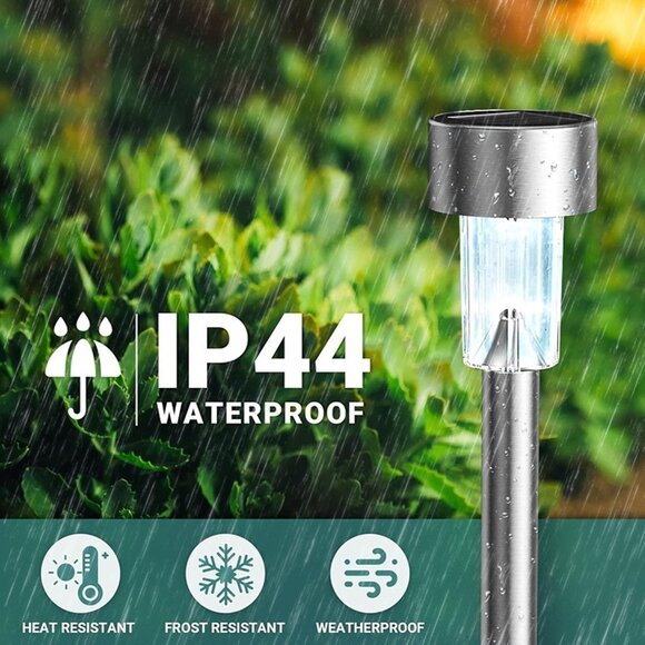 Accents | New Solar Lights Outdoor Waterproof 12 Pack Stainless Steel ...